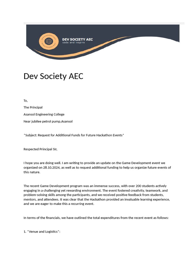 dev society letter | PDF