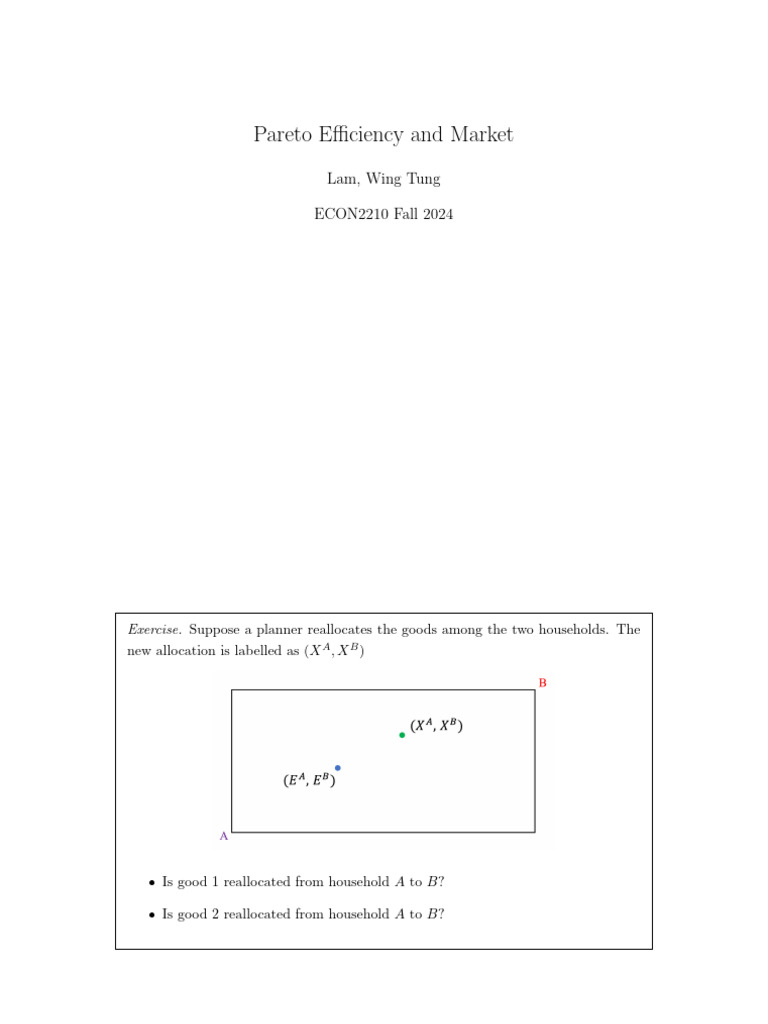 Pareto Efficiency and Market In-Class Examples Ver1.1 | PDF