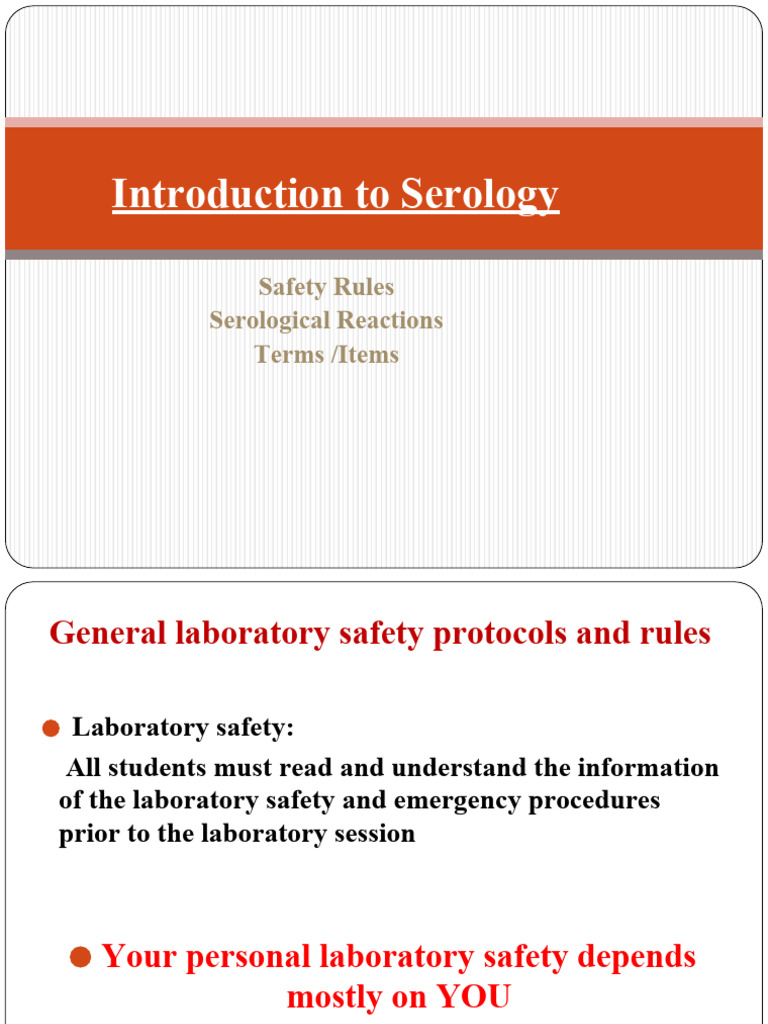 Introduction To Serology Lab. | PDF | Blood Plasma | Sensitivity And ...