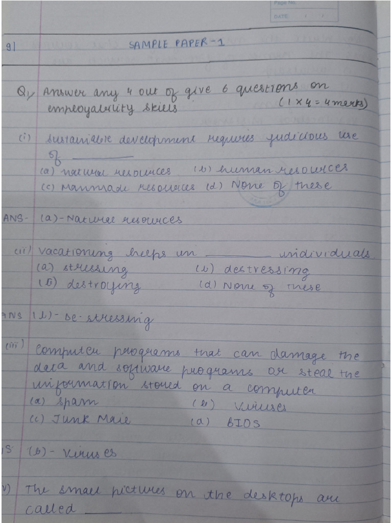 Sample Paper 1 Pdf