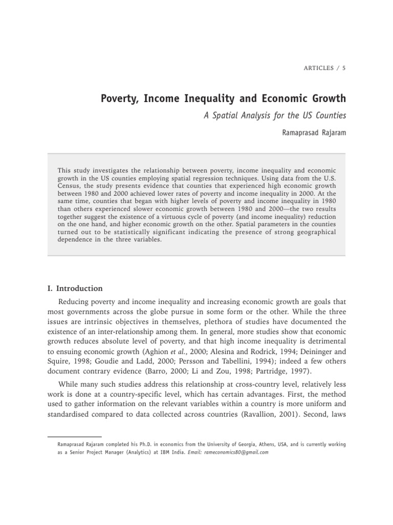 Poverty Income Inequality and Economic G | PDF | Economic Growth ...
