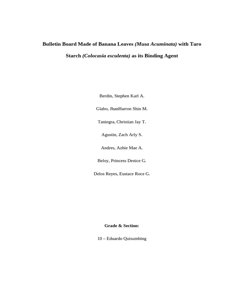 Manuscript - Taro Starch and Banana Leaves Updated 99999 | PDF | Banana ...