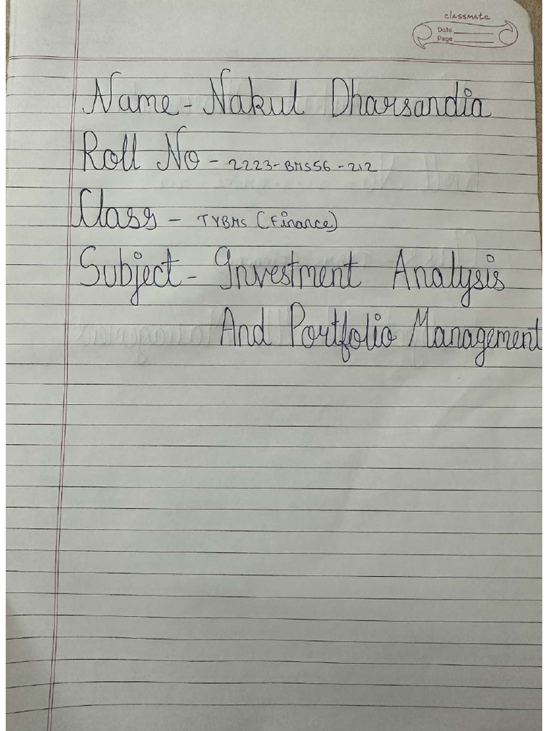 Nakul Tybms 212 IAPM | PDF