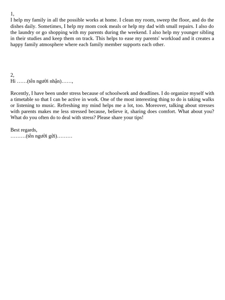 I Help My Family in All The Possible Works at Home | PDF