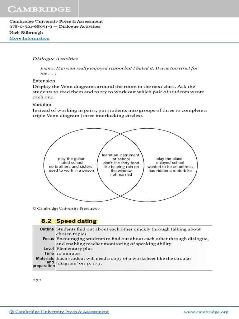 Dialogue Activities - Speed Dating | PDF