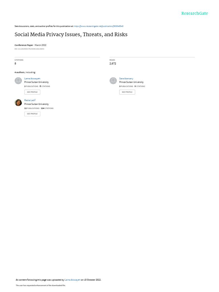 Social Media Privacy Risks & Solutions | PDF | Malware | Ransomware