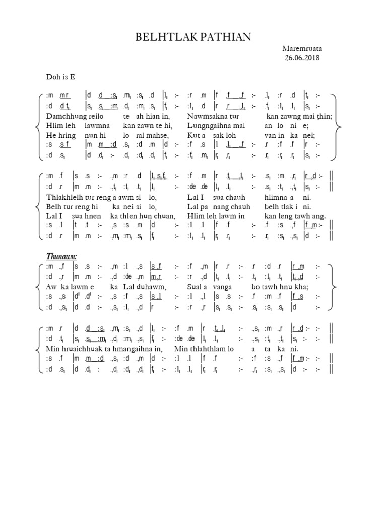 Belhtlak Pathian Lyrics Analysis | PDF