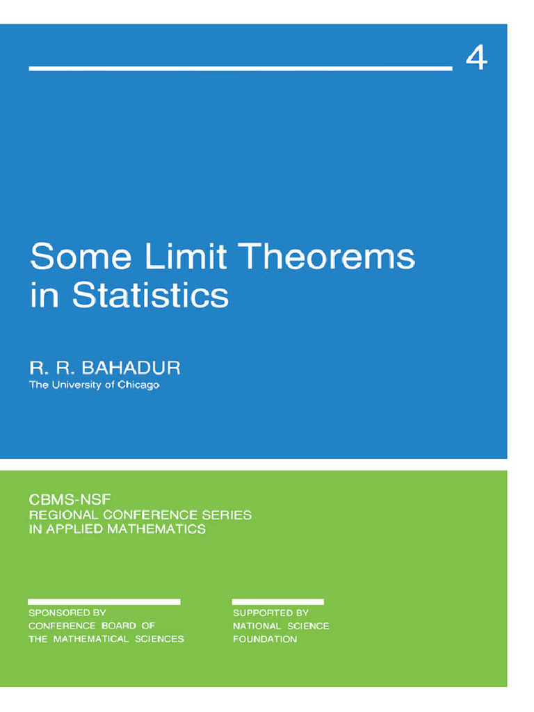 (CBMS-NSF Regional Conference Series in Applied Mathematics) R. Bahadur - Some Limit Theorems in ...