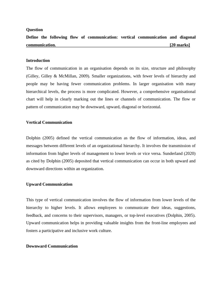 Vertical Communication assignment | PDF | Hierarchy | Communication