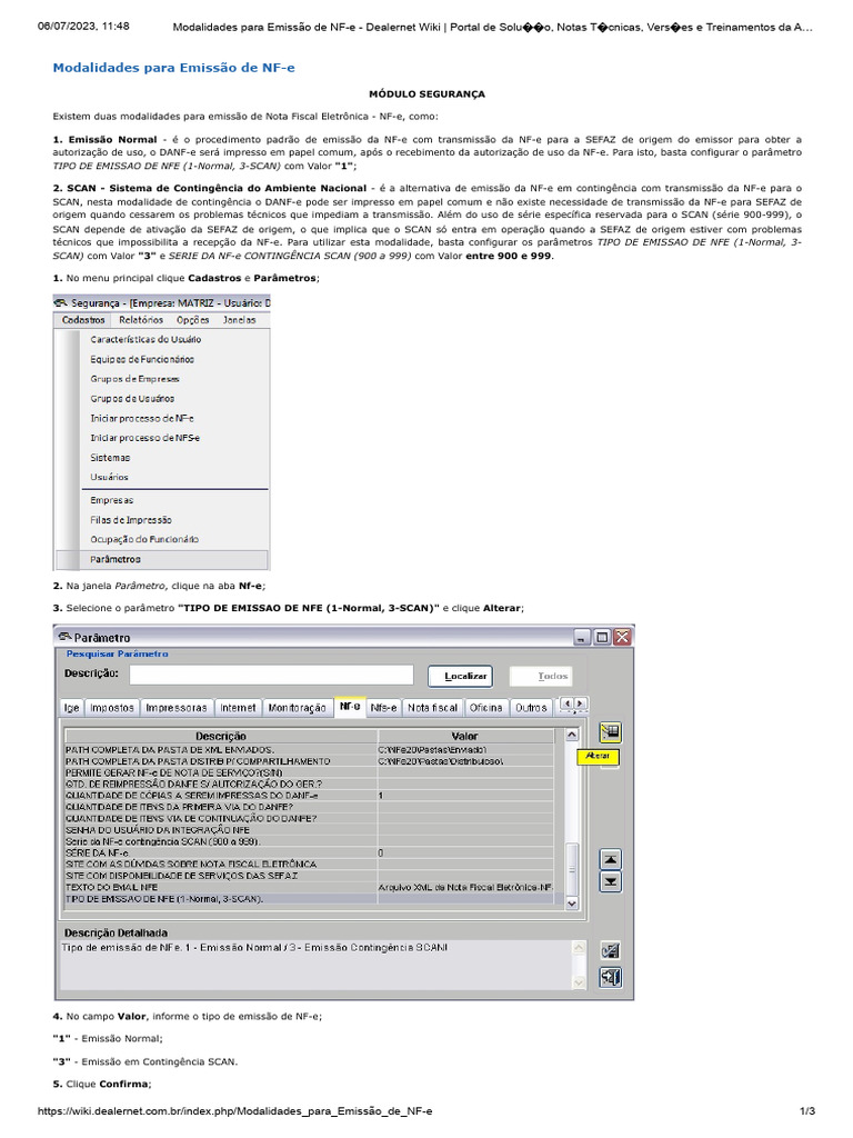 Modalidades para Emissão de NF-e - Dealernet Wiki - Portal de Solu O, Notas T Cnicas, Vers Es e ...