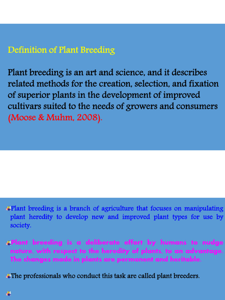 Plant Breeding Lecture 1 | PDF | Plant Breeding | Genetic Diversity