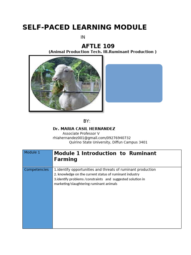 Module-1-Activity-1-and-2-AFTLE109 | PDF | Sheep | Goat