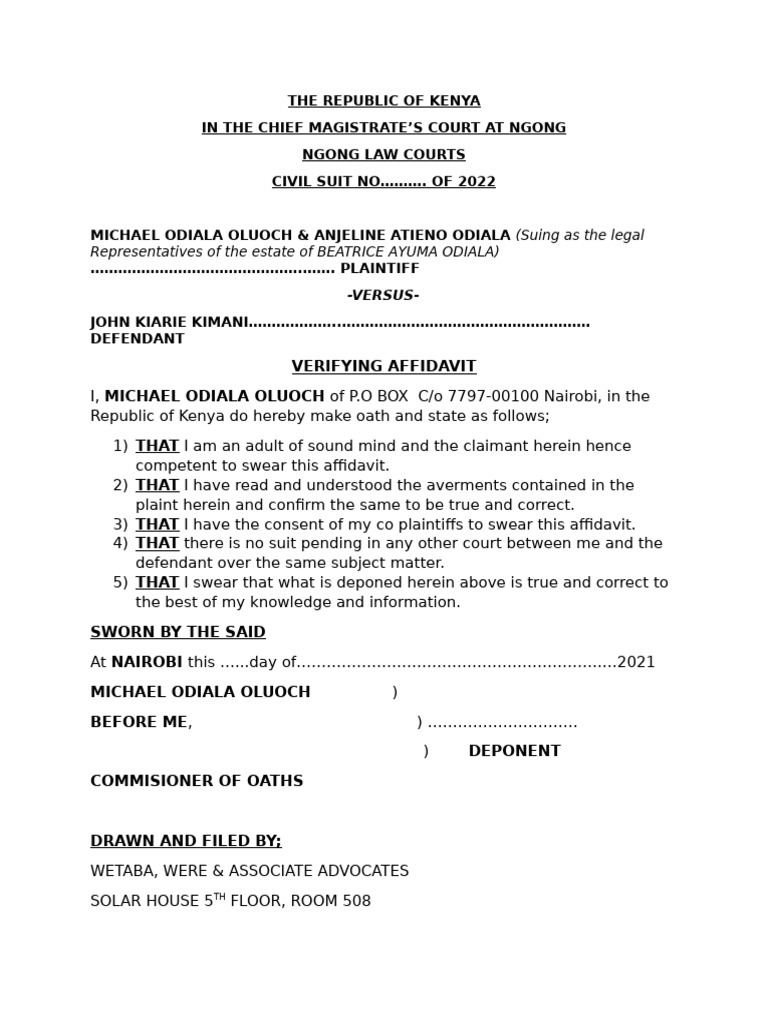 AFFIDAVIT | PDF