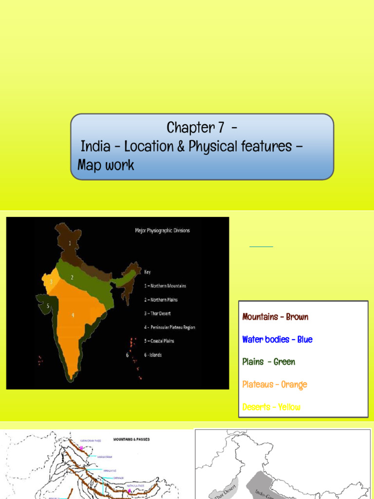 Chapter 7 - India - Location & Physical Features Map Work | PDF