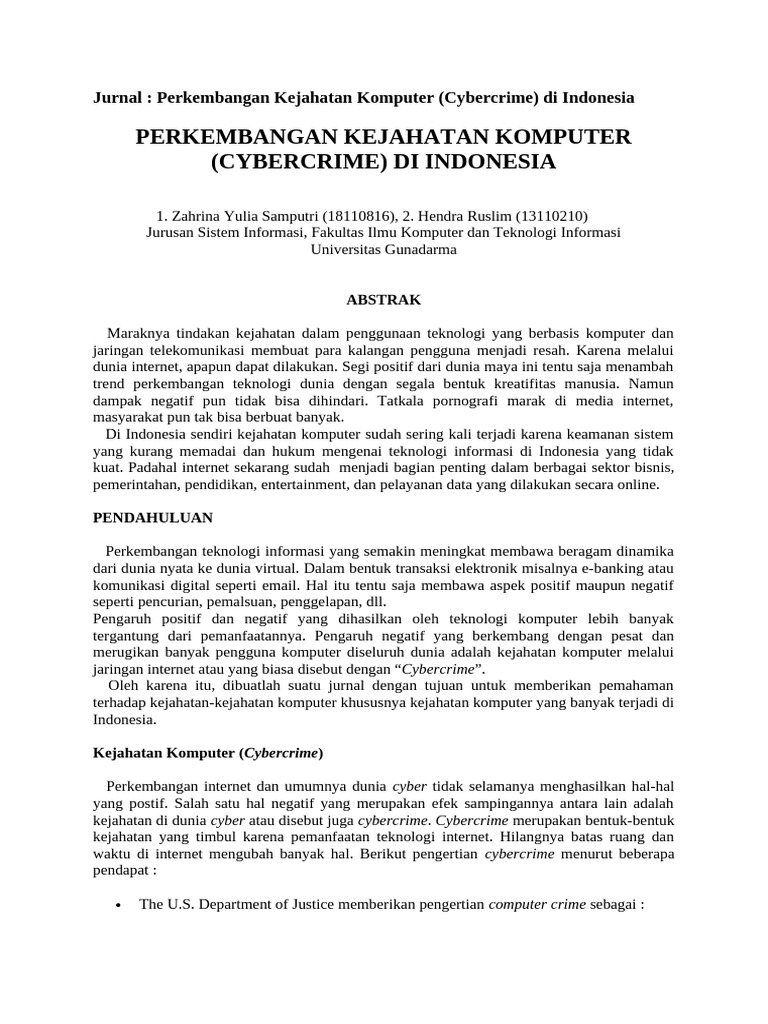 Contoh Paper Kejahatan Internet 2 | PDF