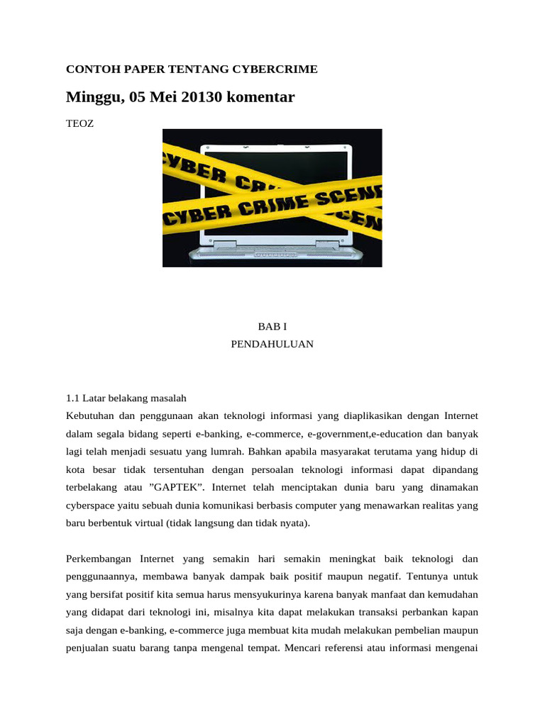 Contoh Paper Kejahatan Internet | PDF