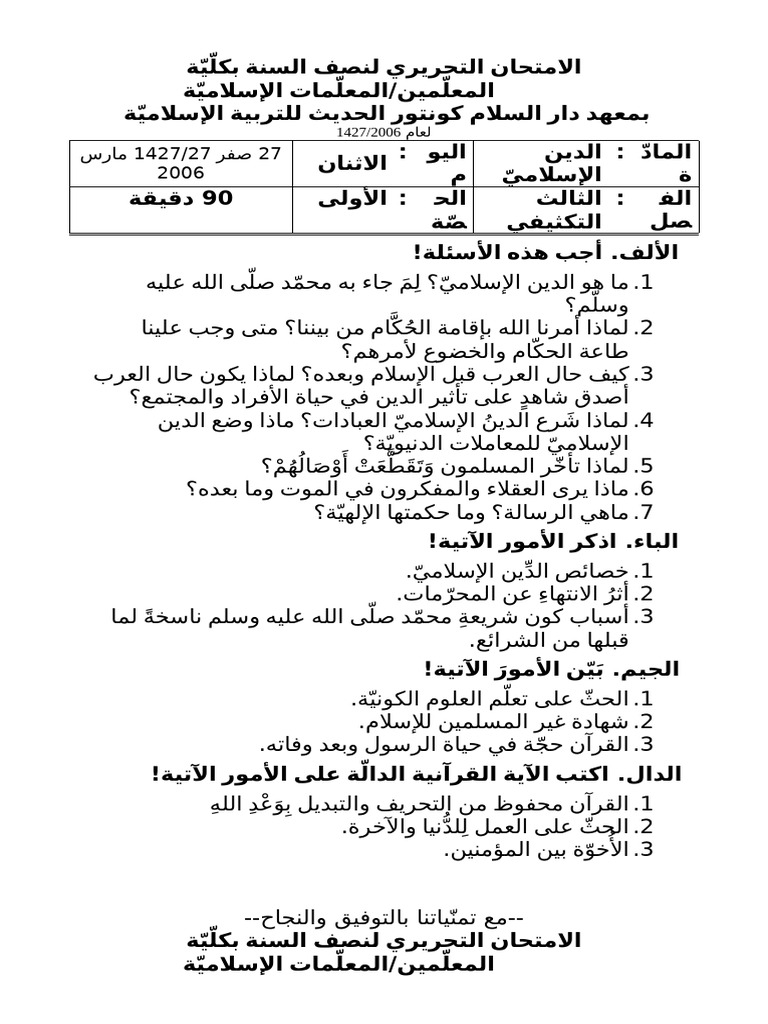 Dinul Islam - 3int | PDF