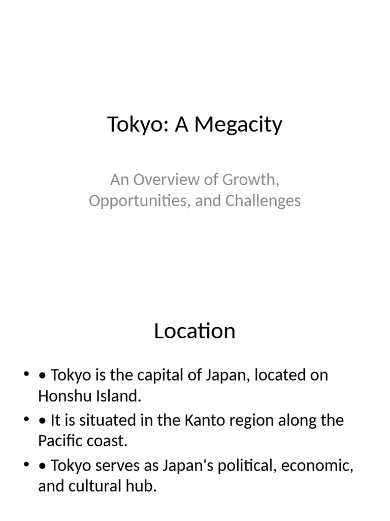 Tokyo Megacity Presentation | PDF