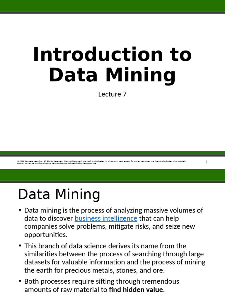 Lecture - 7 Data Minning | PDF | Data Mining | Machine Learning