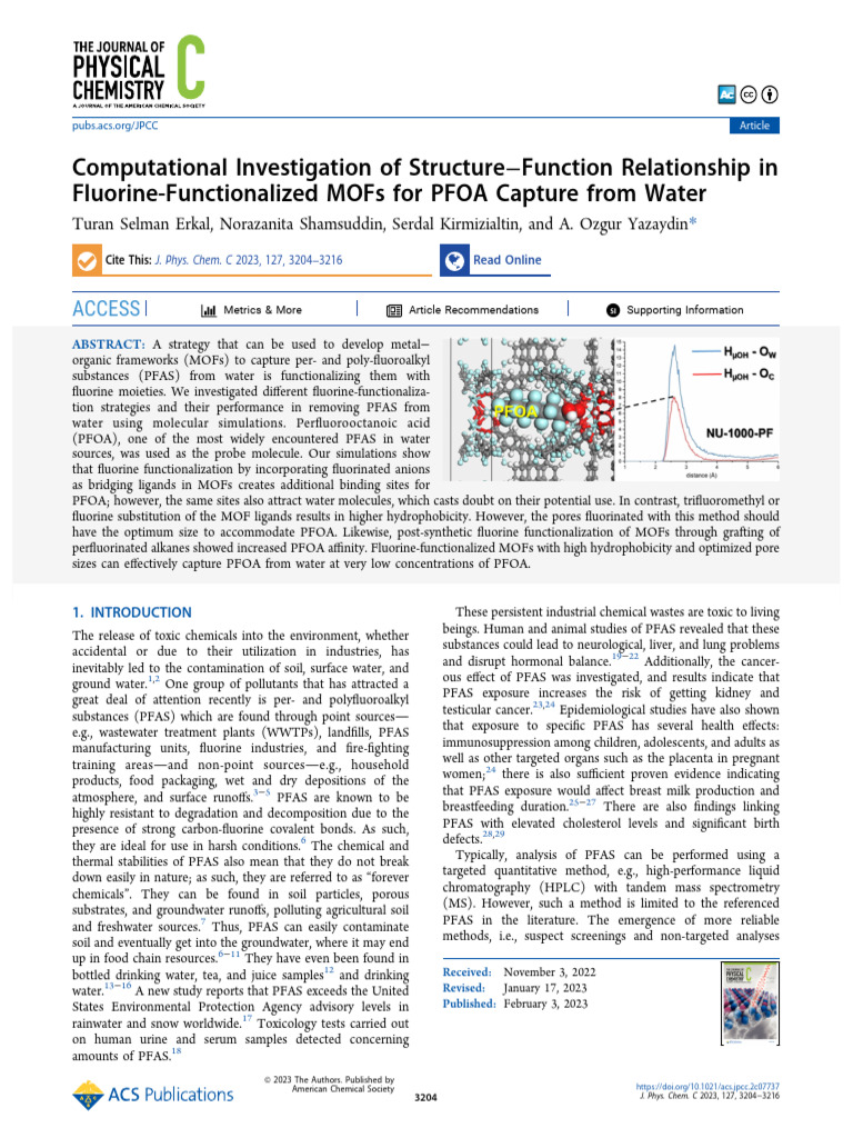 Erkal Et Al 2023 Computational Investigation of Structure Function Relationship in Fluorine ...