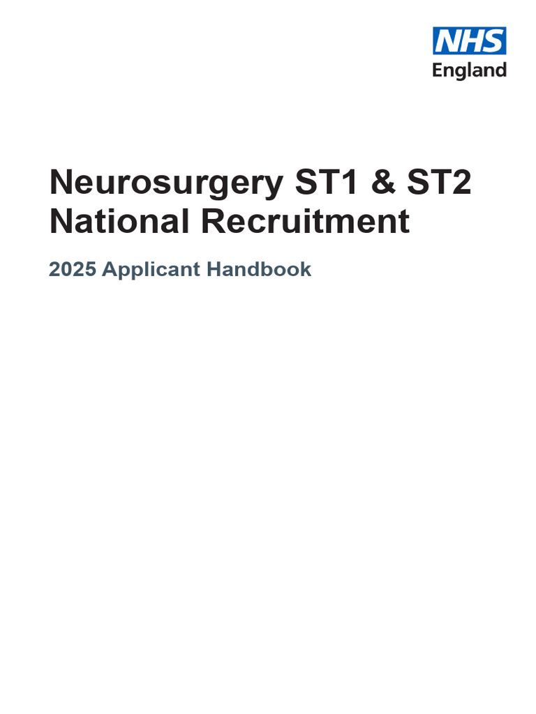 2025 National Neurosurgery Applicant Handbook Final | PDF | National ...