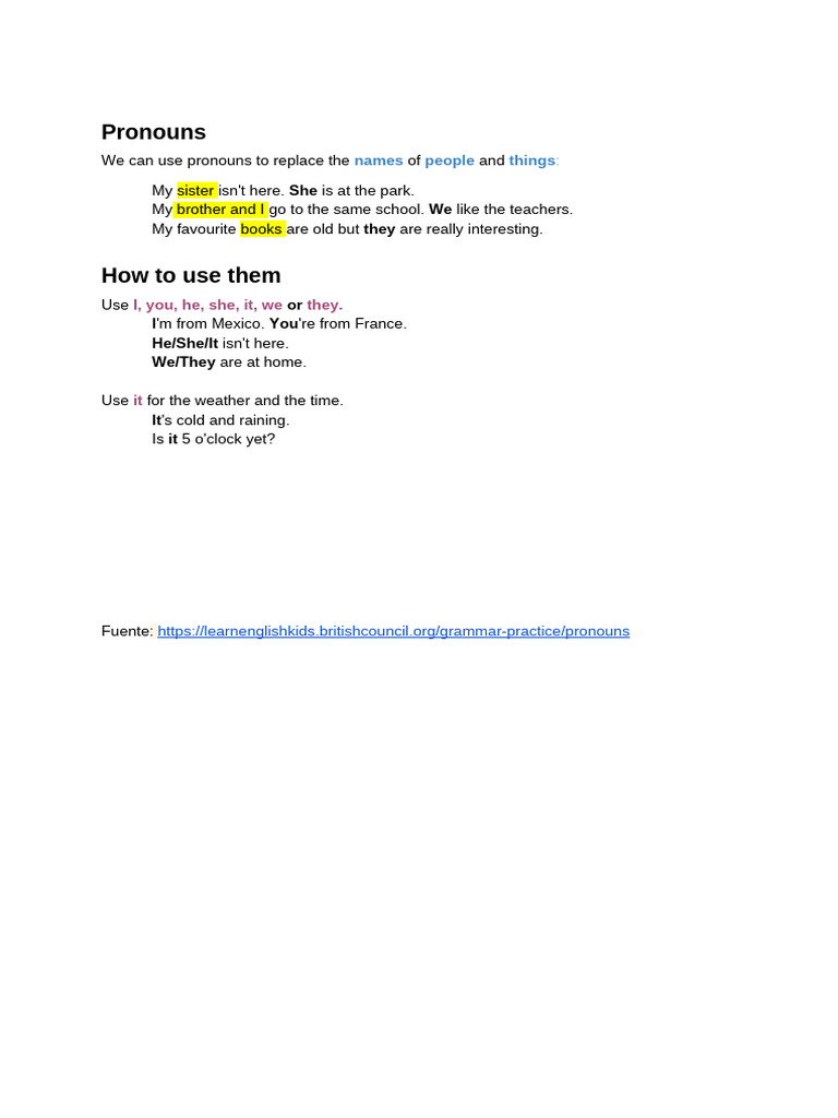 Understanding English Pronouns | PDF | Language Mechanics | Grammatical ...