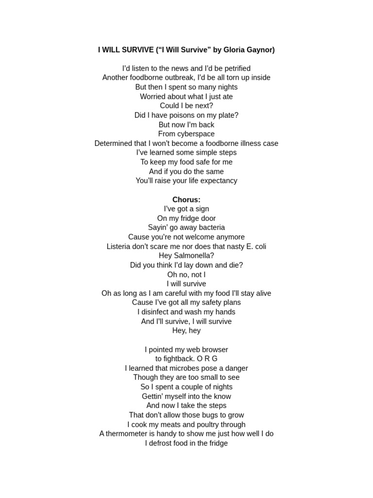 I Will Survive Lyrics | PDF