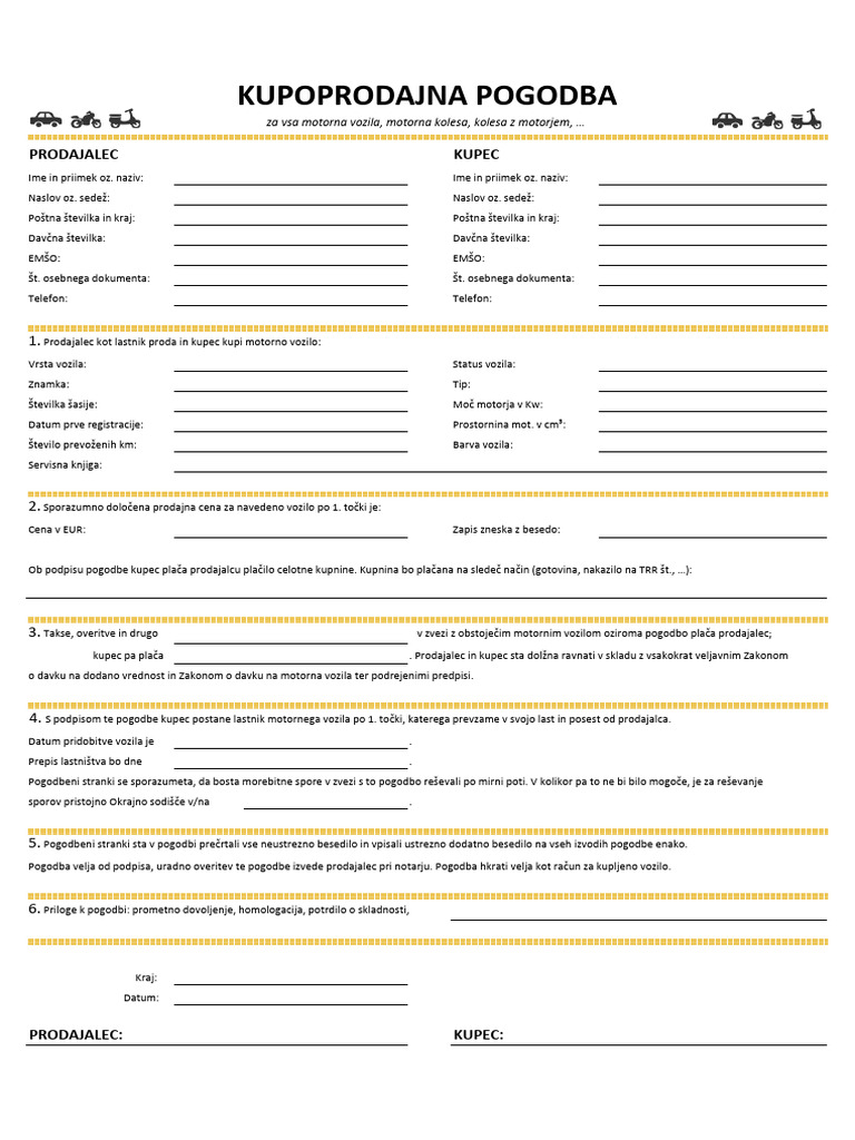 Kupoprodajna Pogodba | PDF