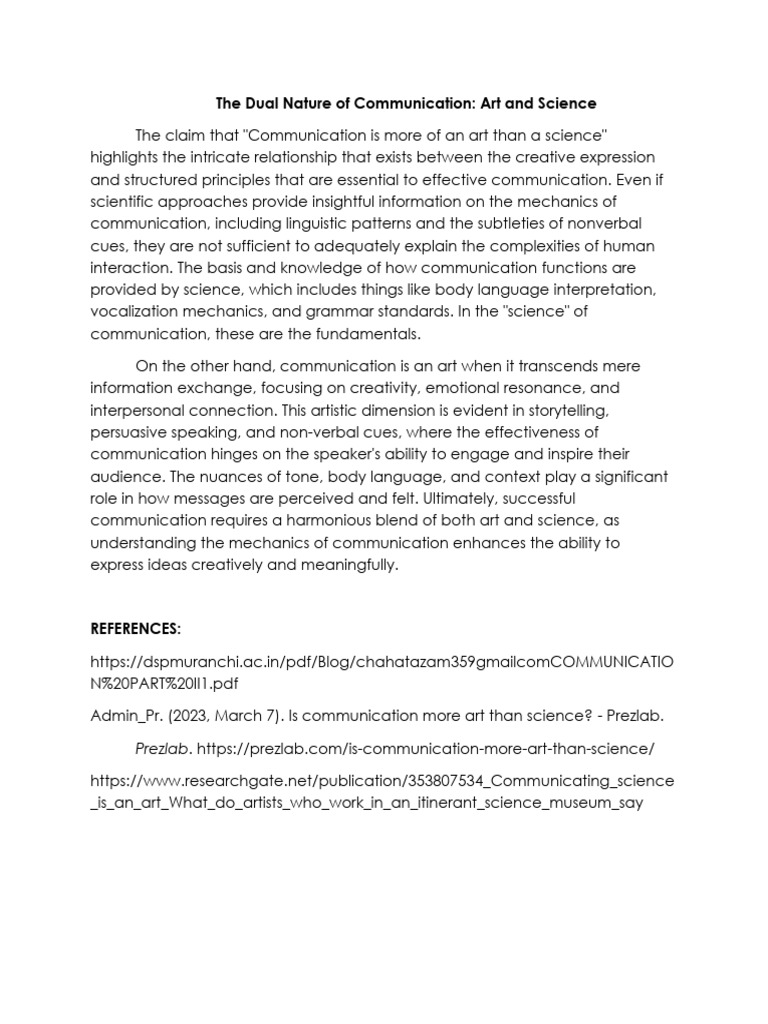 The Dual Nature of Communication | PDF