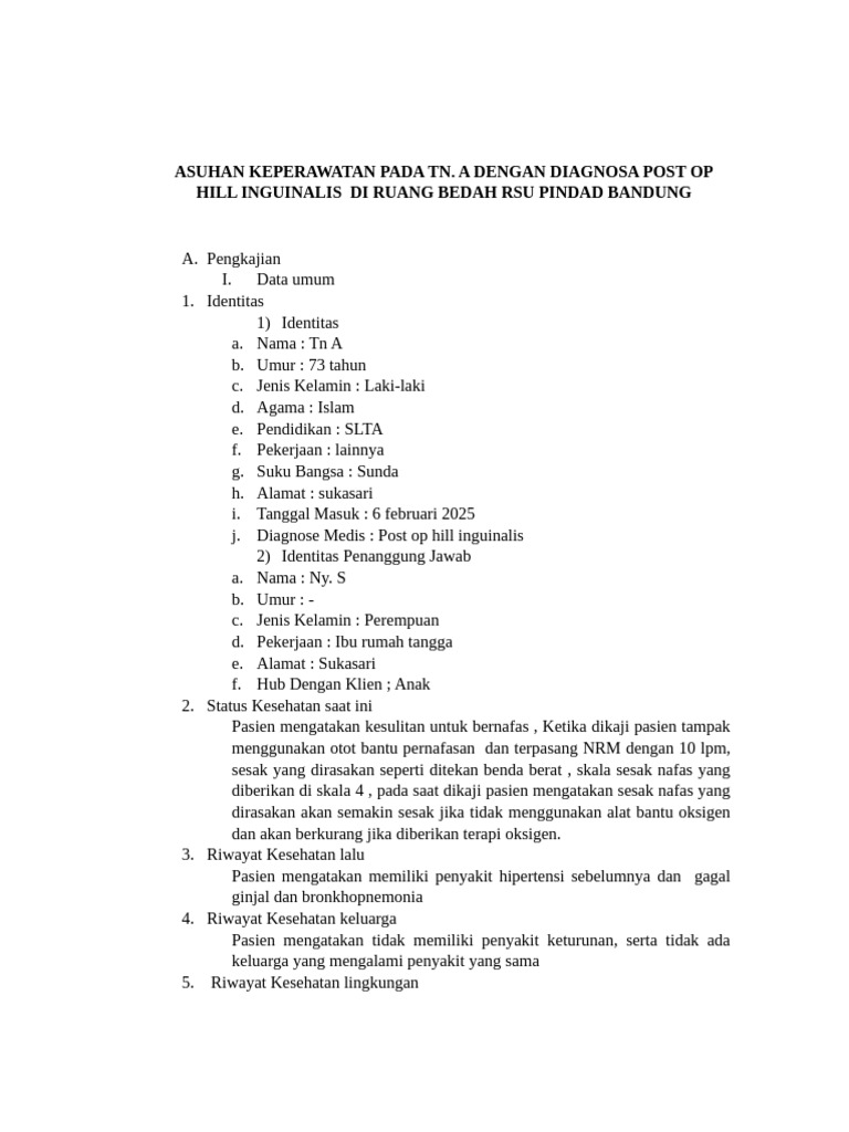 Asuhan Keperawatan Fraktur Fibula Dextra Bedah | PDF