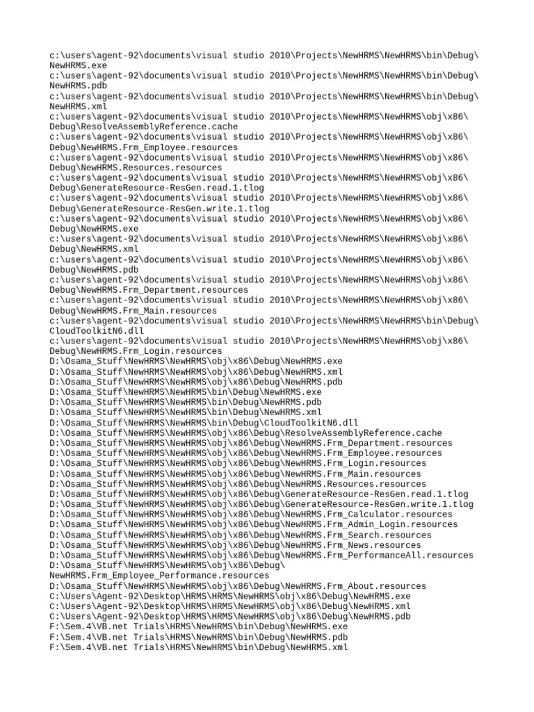 NewHRMS VB.NET Project Files | PDF | Microsoft Software | Ibm Pc Compatibles