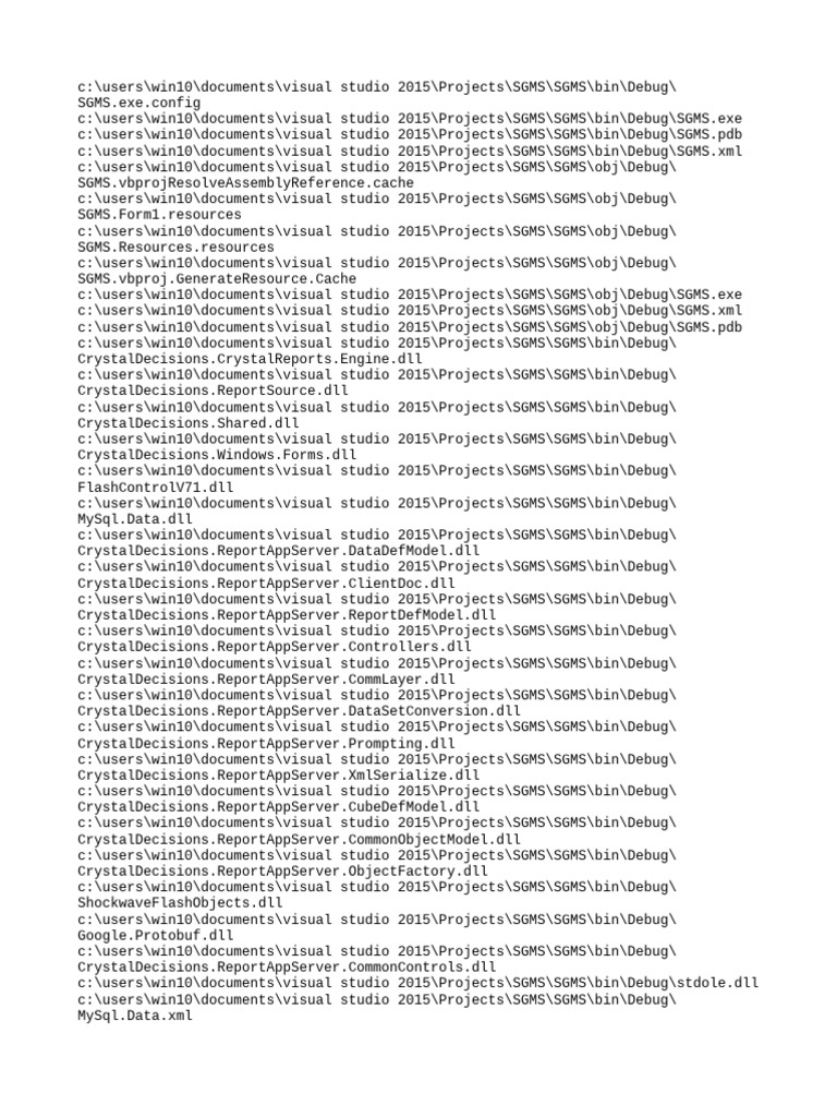 SGMS Vbproj FileListAbsolute | PDF | Microsoft Software | Systems Architecture