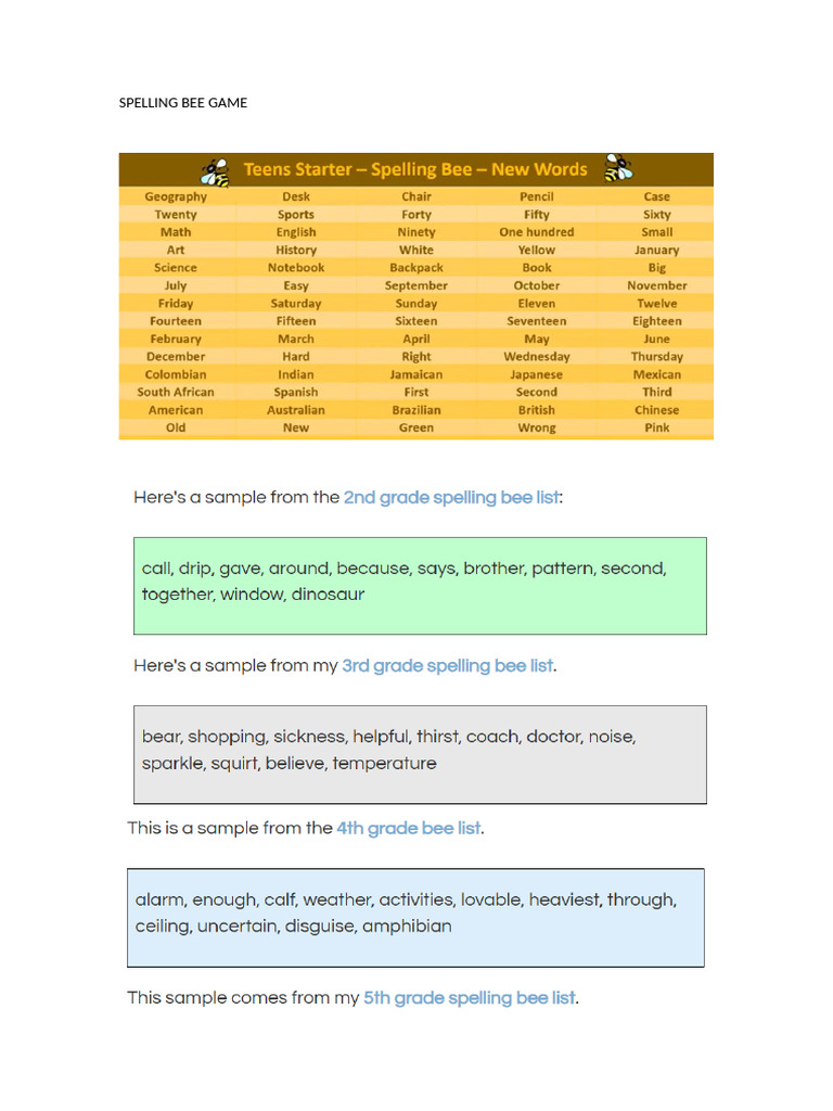 SPELLING_BEE_GAME | PDF