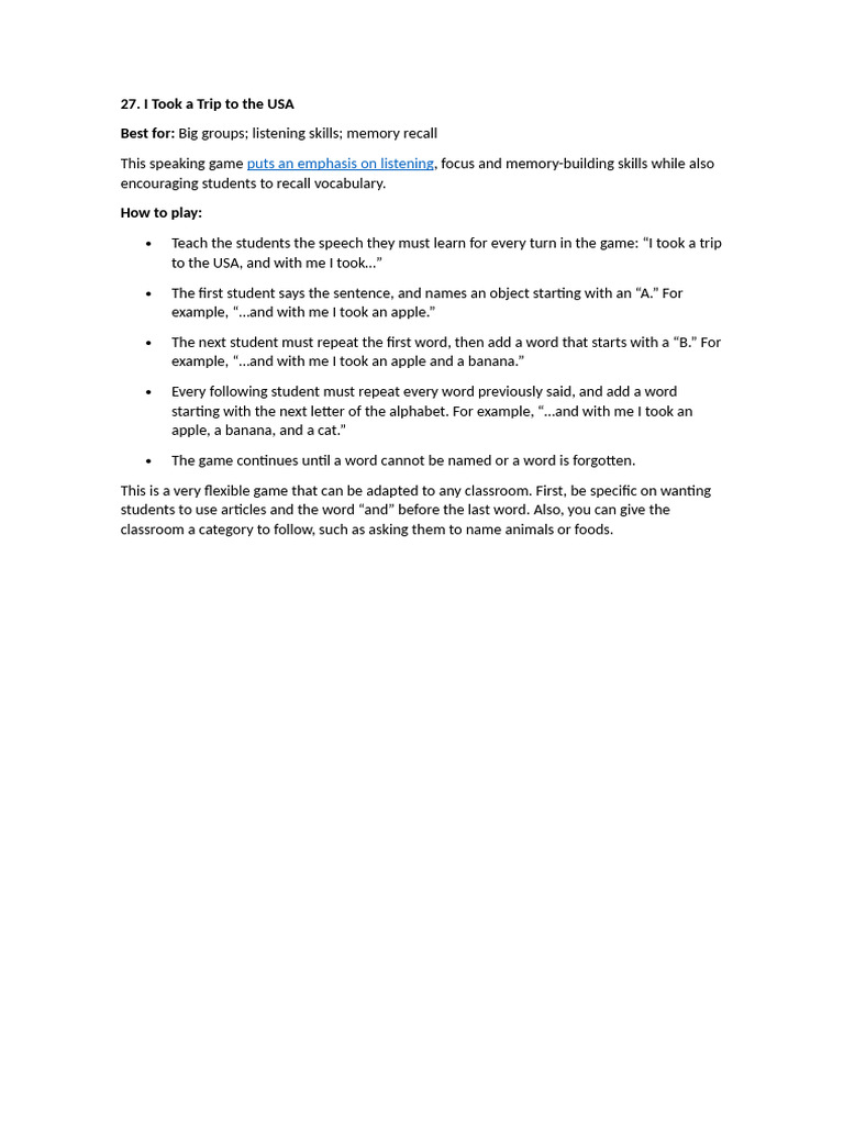 A Trip I Took To The Usa | PDF