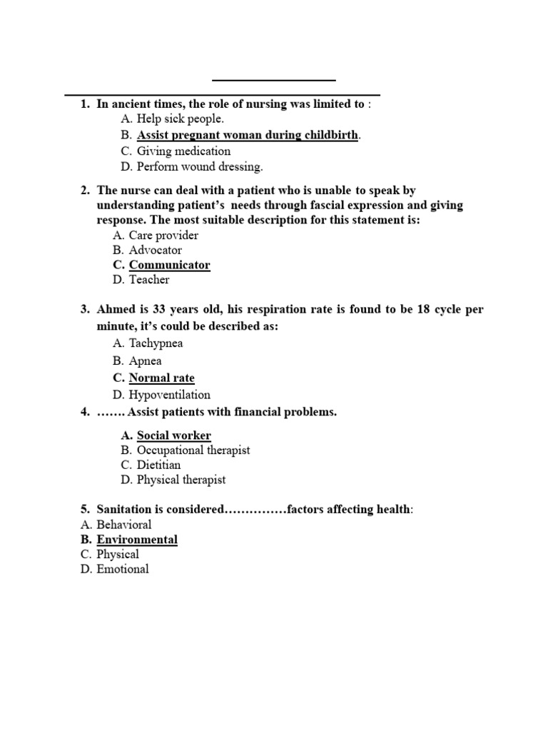 Nursing Knowledge Assessment Quiz Pdf Blood Pressure Fever