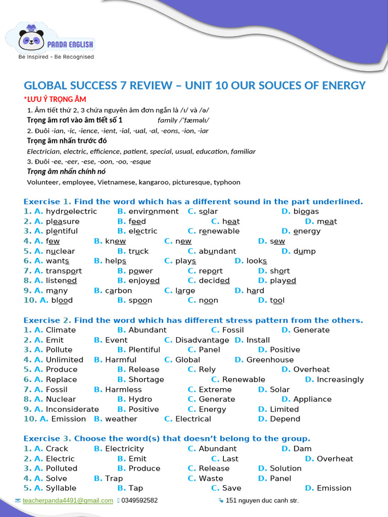 Global Success 7: Energy Sources Review | PDF | Energy Development ...