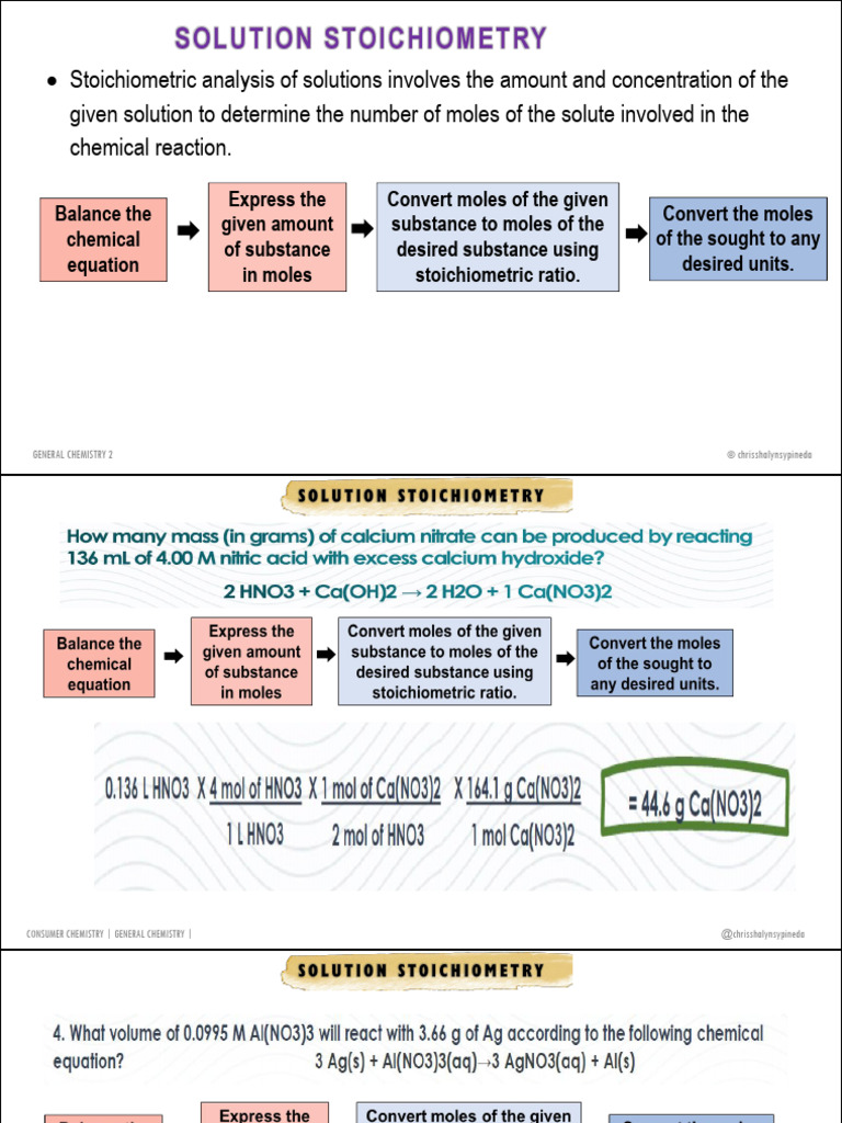 GC2-Q3W5-Handout-Solution-Stoichiometry | PDF