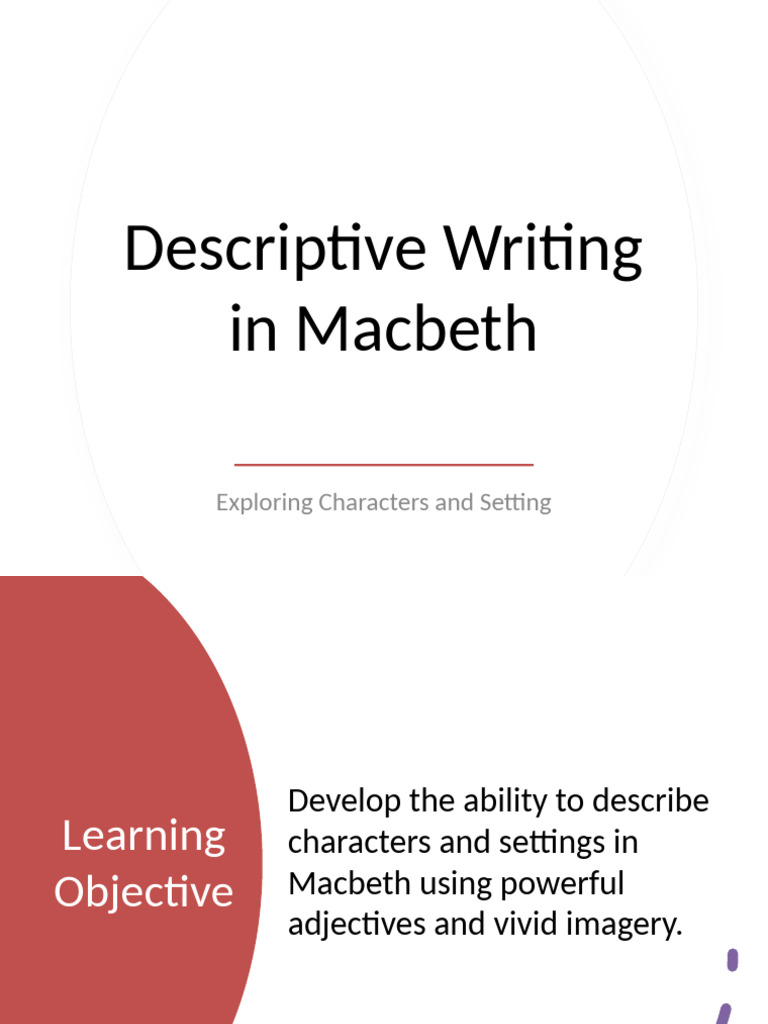 Macbeth Descriptive Writing Workshop | PDF | Macbeth