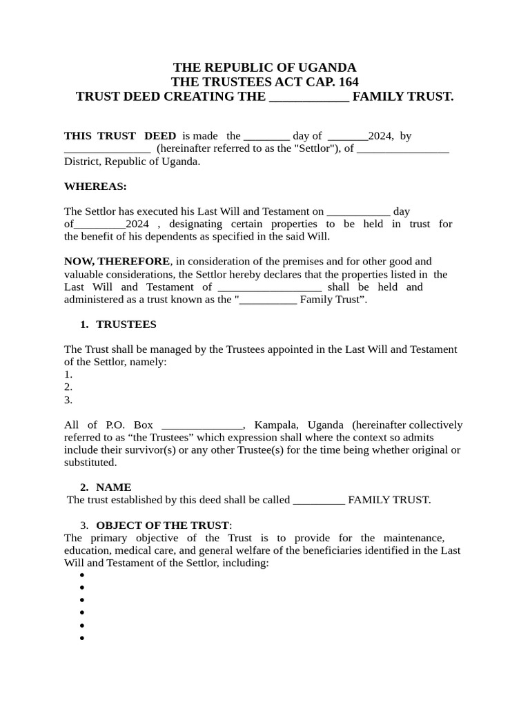 Trust Deed | PDF | Trustee | Common Law