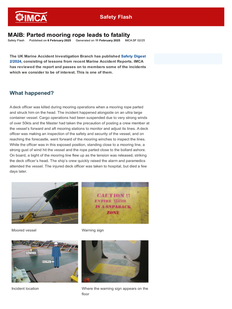 MAIB_ Parted mooring rope leads to fatality | PDF | Shipping | Water ...