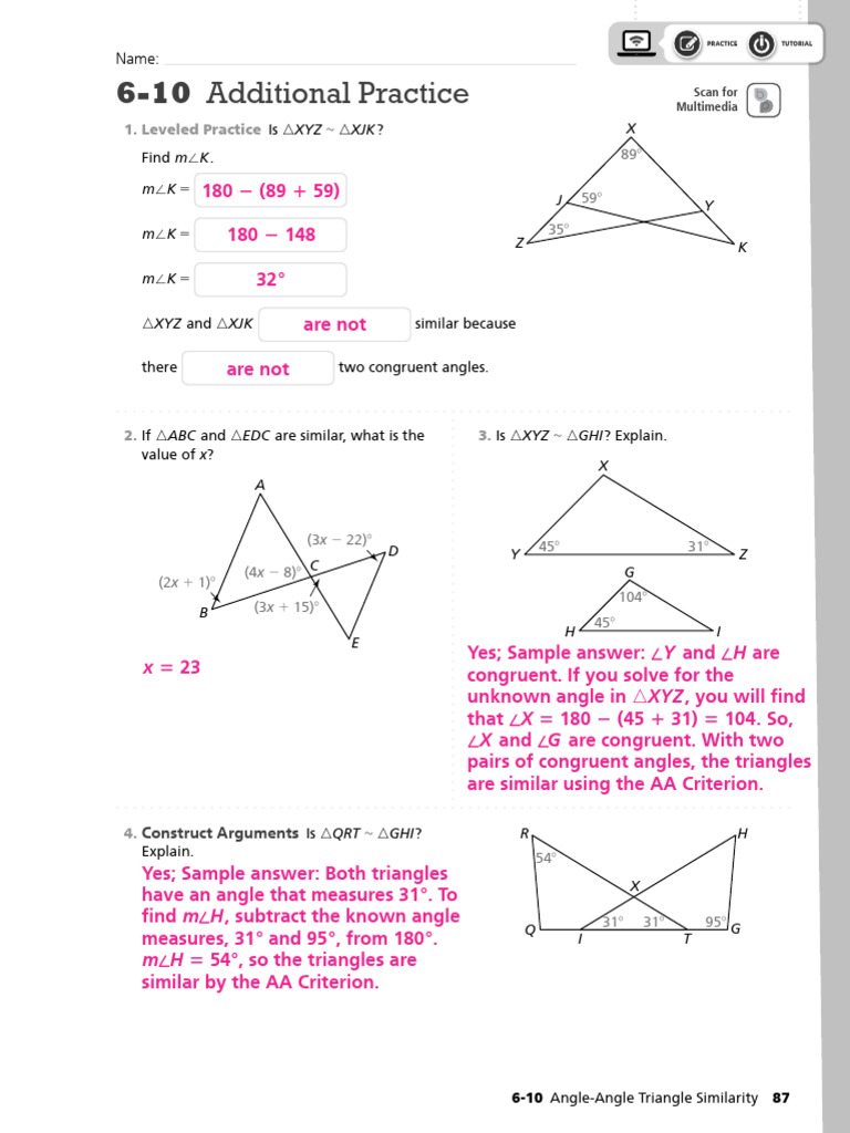 06 10 Solutions | PDF | Triangle | Angle