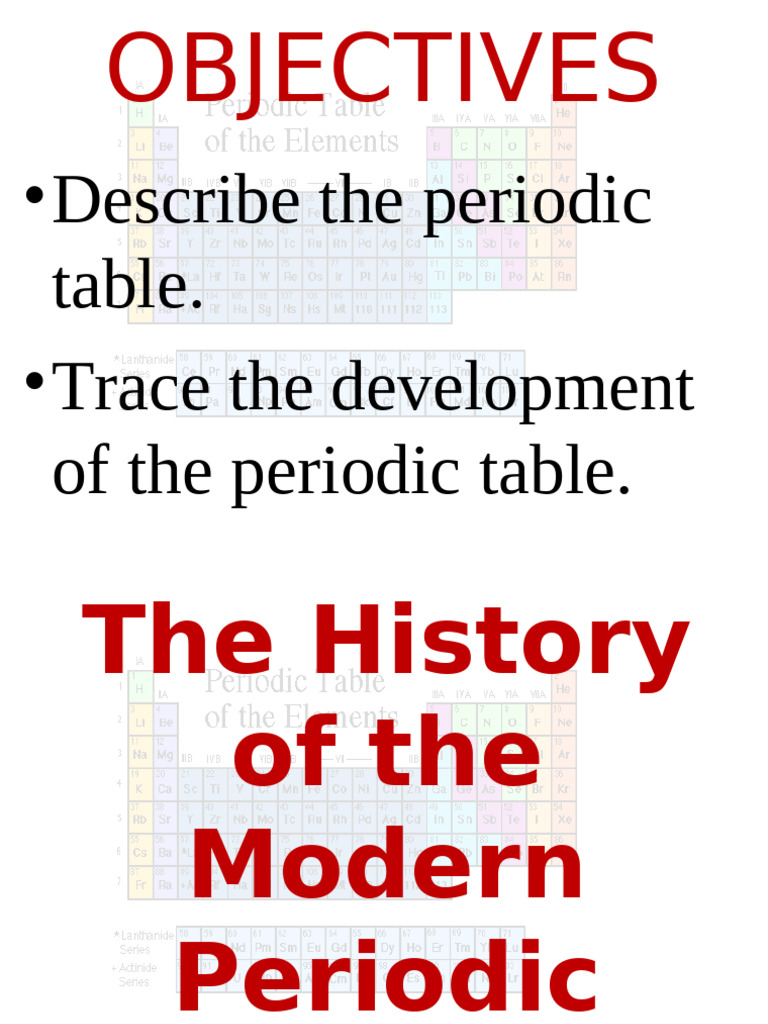 History of the Periodic Table | PDF | Chemical Elements | Periodic Table