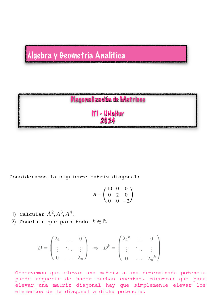 [8] Matrices (Diagonalización) | PDF | Valores propios y vectores propios | Matriz (Matemáticas)