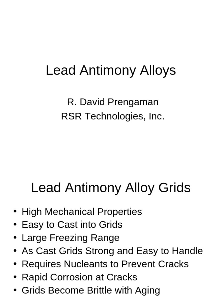 Lead Antimony Alloy Part I | PDF | Corrosion | Lead