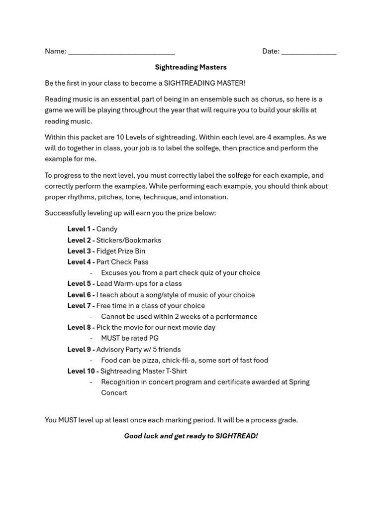 Sightreading Masters Levels | PDF | Musical Compositions | Musicology