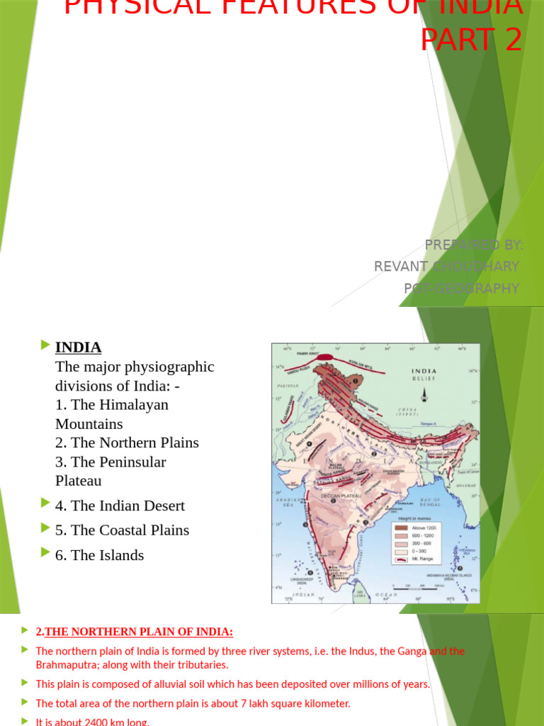 Major Physical Features of India | PDF | Indus River | Earth Sciences