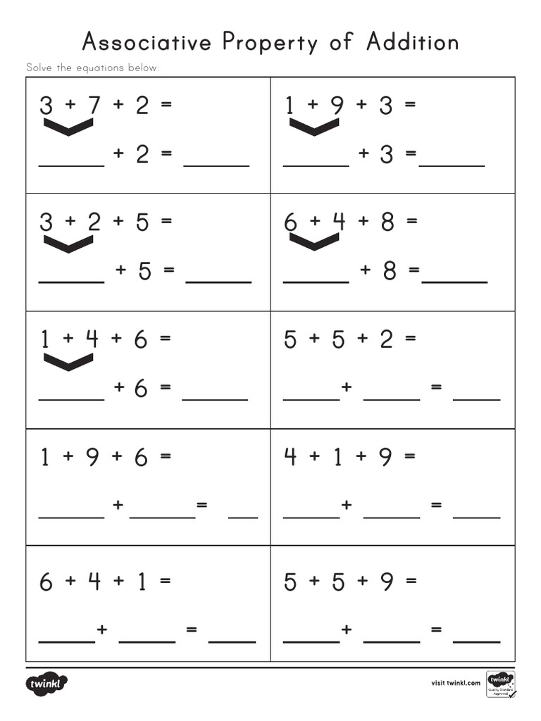 Us N 263 Associative Property of Addition Practice Activity | PDF