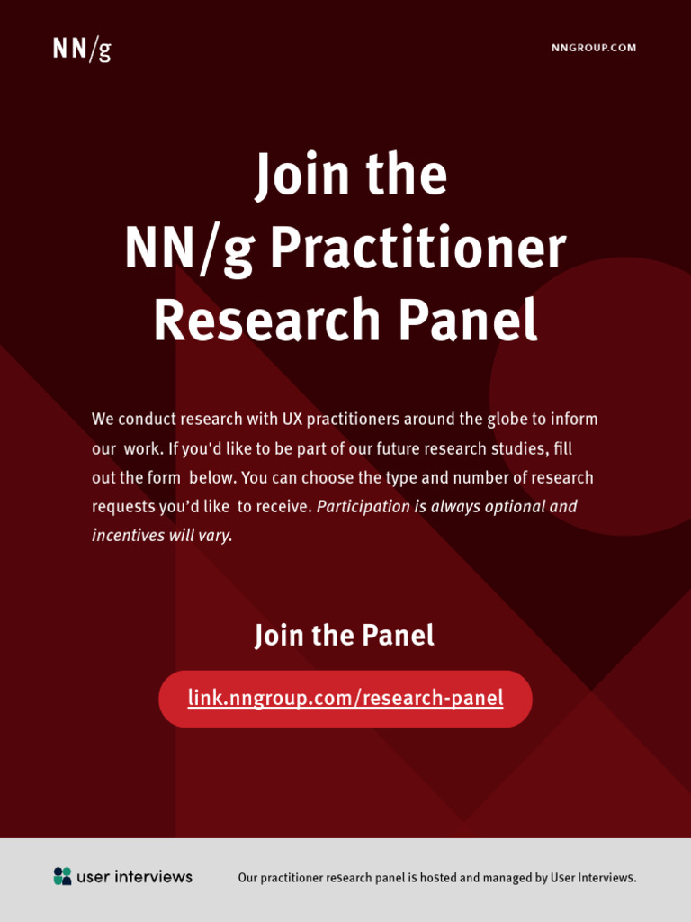 PROMOTION - Join The NNG Research Panel | PDF