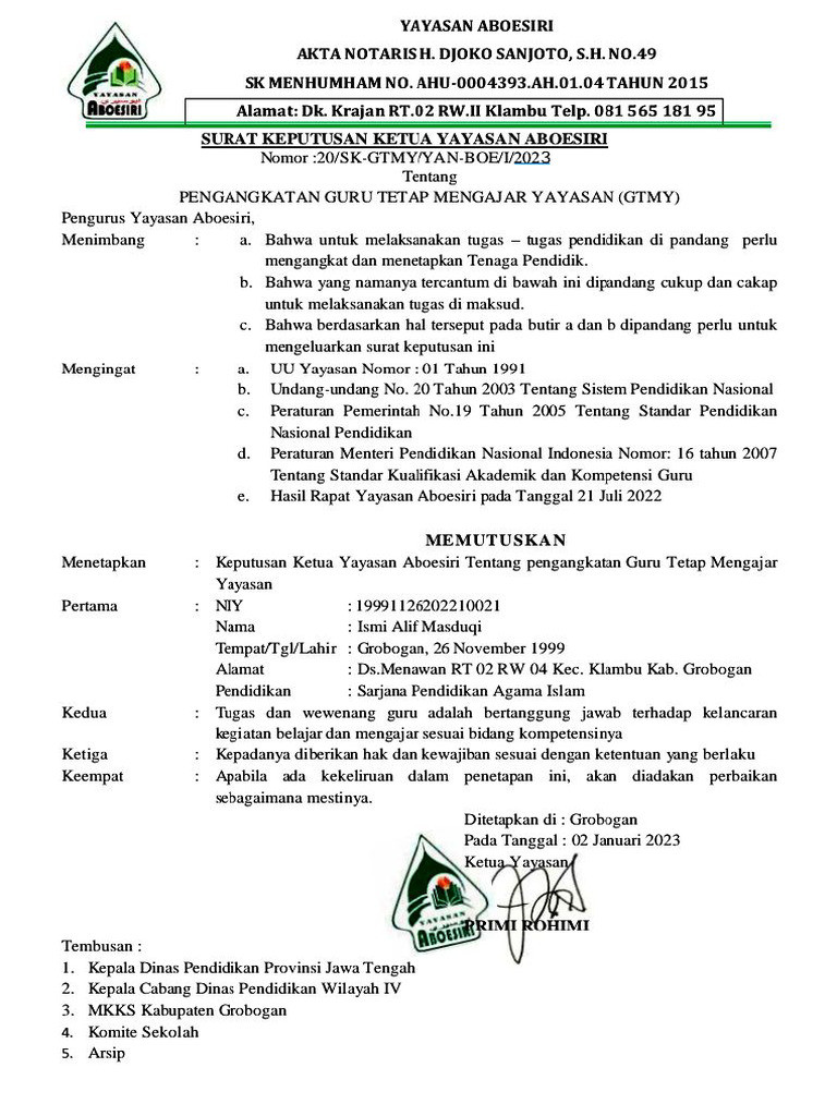 sk yayasan alif | PDF