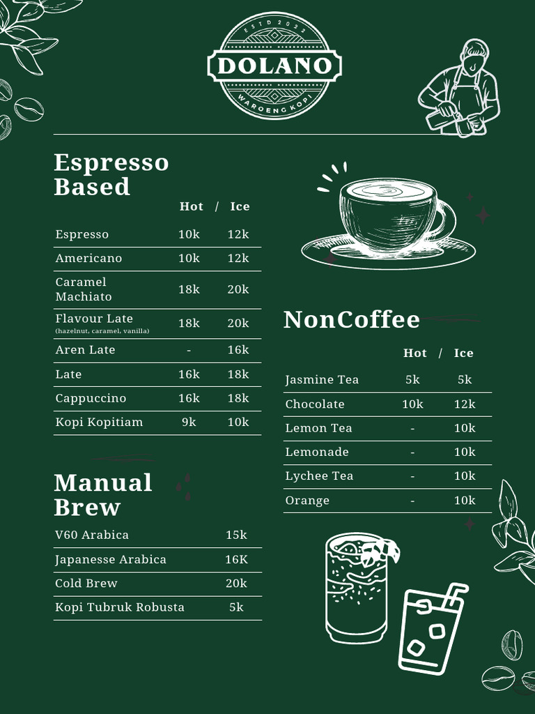 Black and White Doodle and Simple Cafe Menu | PDF